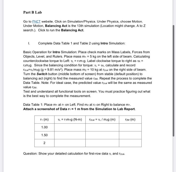 Go to PhET website. Click on Simulation/Physics. | Chegg.com