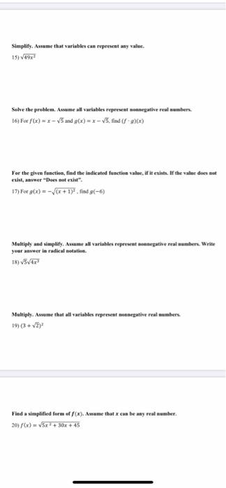 Solved Simplify. Assume that variables can represent any | Chegg.com