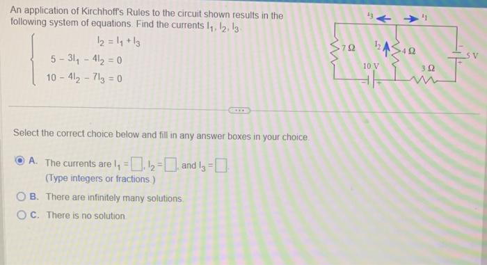 Solved An application of Kirchhoff's Rules to the circuit | Chegg.com