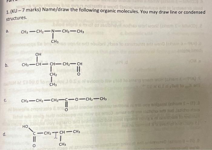 Solved van poitsvite werd Siniog, 1. (KU-7 marks) Name/draw | Chegg.com