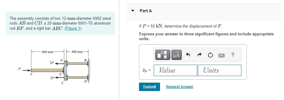 Solved Part AThe assembly consists of two 12-mm-diameter | Chegg.com