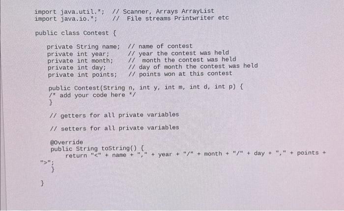 Solved import java.util. * ; // Scanner, Arrays ArrayList | Chegg.com