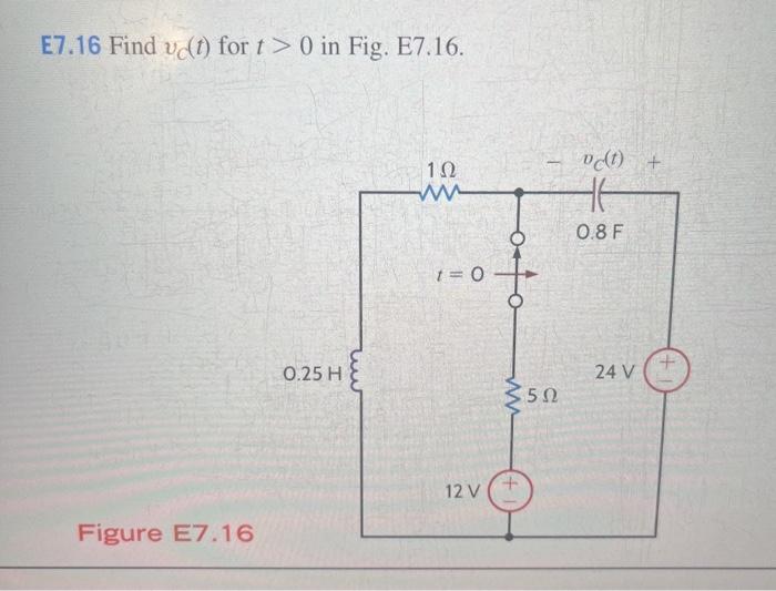 Solved E7.16 Find vd(t) for t>0 in Fig. E7.16. Figure E7.16 | Chegg.com