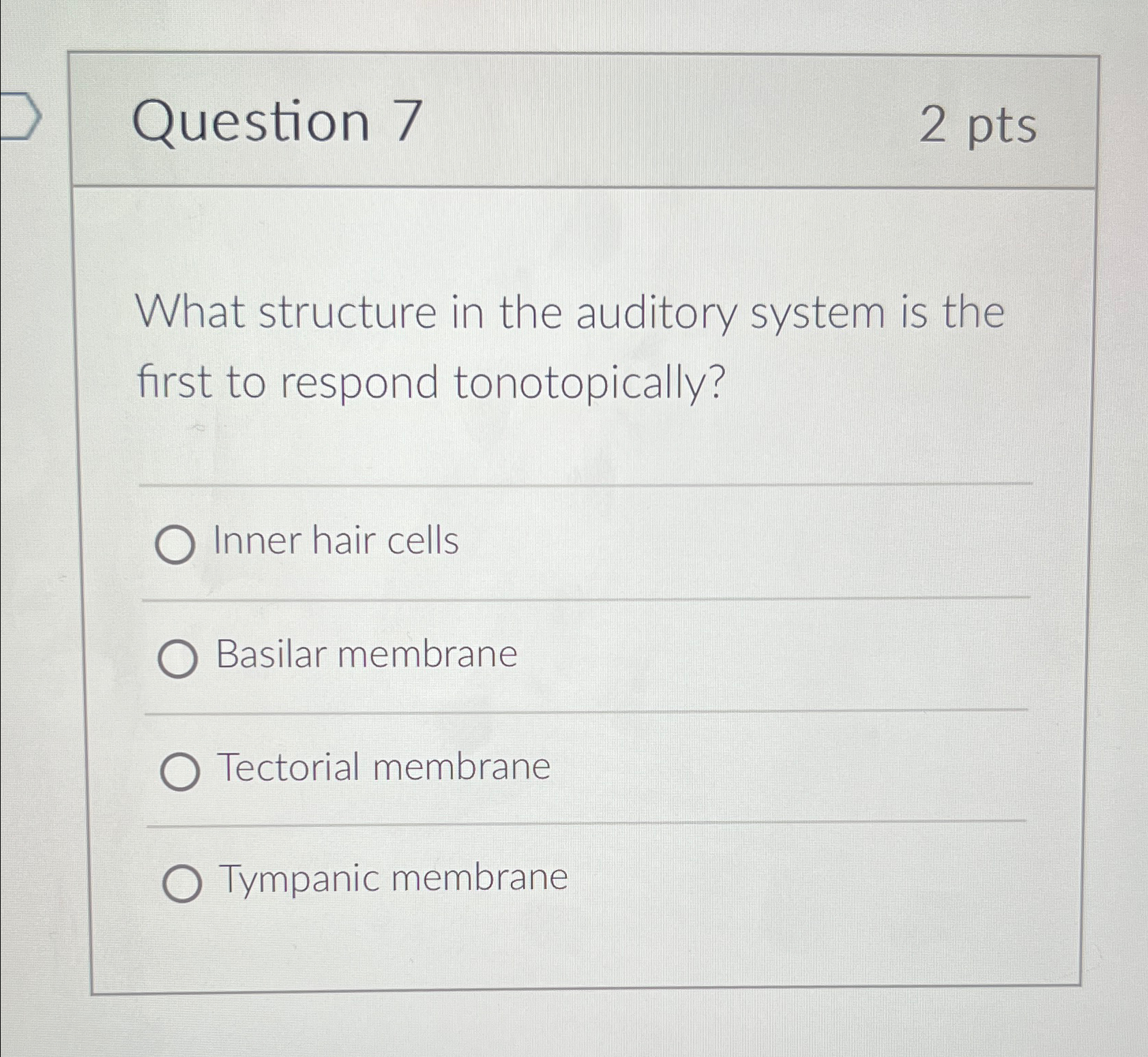 Solved Question 72ptsWhat structure in the auditory system | Chegg.com