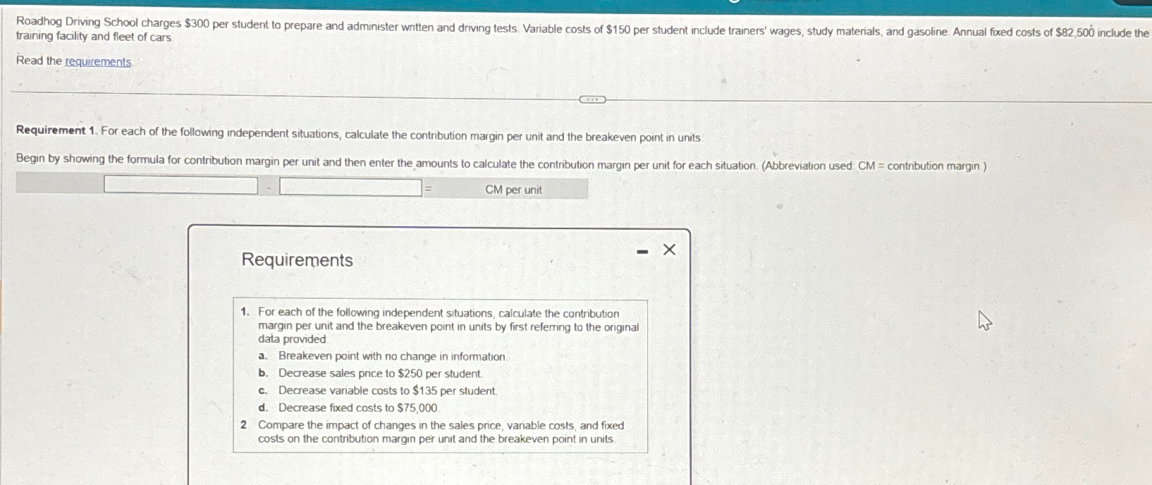 Solved training facility and fleet of carsRead the | Chegg.com