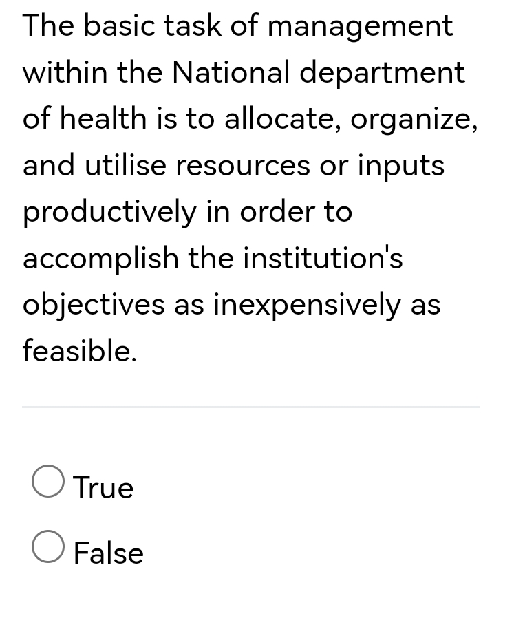 Solved The basic task of management within the National | Chegg.com