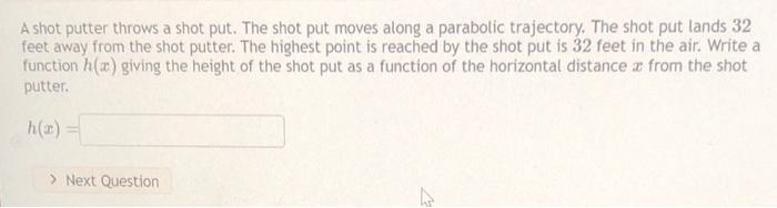 Solved A shot putter throws a shot put. The shot put moves | Chegg.com