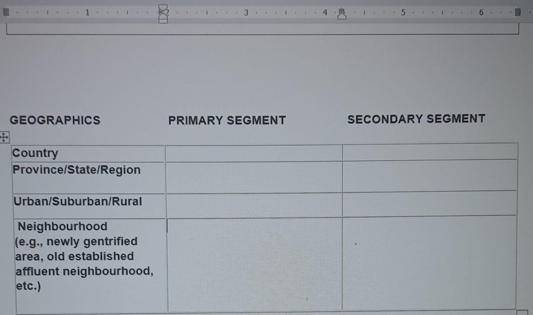 GEOGRAPHICS PRIMARY SEGMENT SECONDARY SEGMENT | Chegg.com