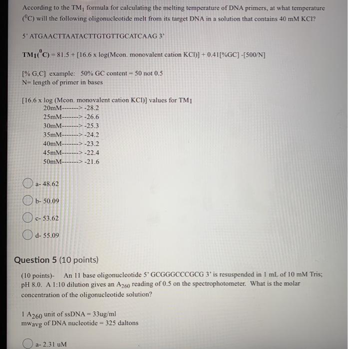 Solved According to the TM, formula for calculating the | Chegg.com