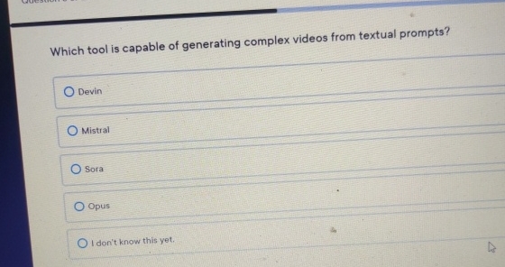 Solved Which tool is capable of generating complex videos | Chegg.com