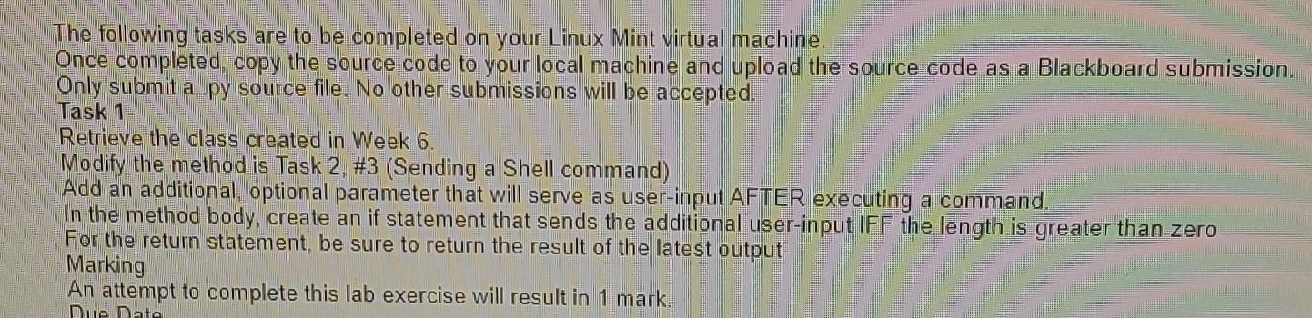Solved The following tasks are to be completed on your Linux | Chegg.com