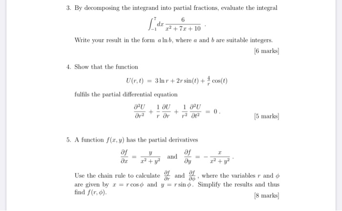 Solved 3. By decomposing the integrand into partial | Chegg.com