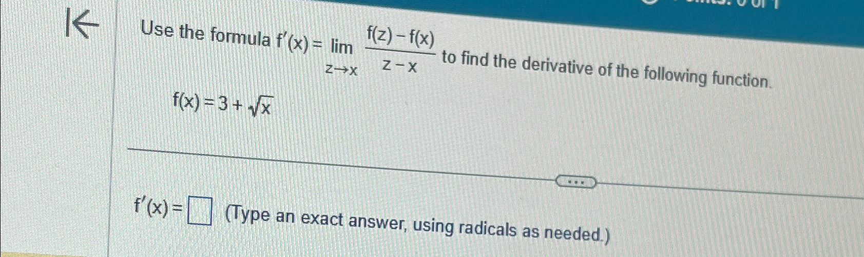 Solved Use The Formula F X Limz→xf Z F X Z X ﻿to Find The