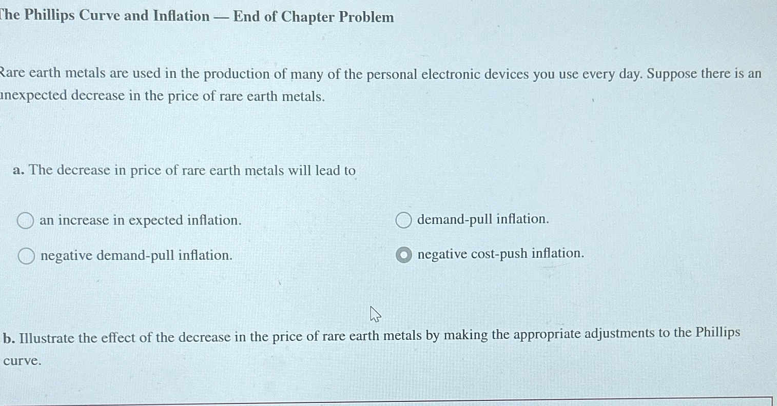 Solved The Phillips Curve and Inflation - ﻿End of Chapter | Chegg.com