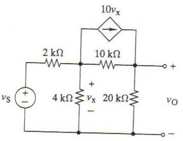Solved Find the voltage gain v0/vs of the circuit in Figure | Chegg.com