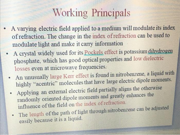 Solved Working principals The Kerr cell, also named as Kerr | Chegg.com