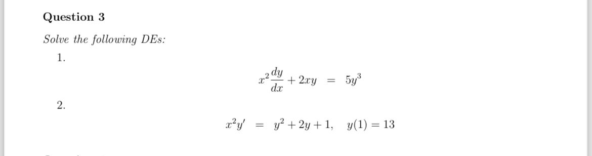 Solved Question 3Solve the following | Chegg.com