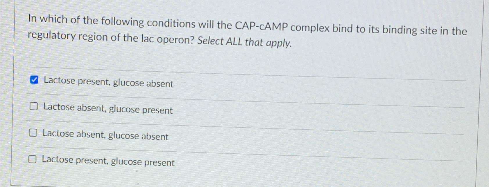 Solved In which of the following conditions will the | Chegg.com