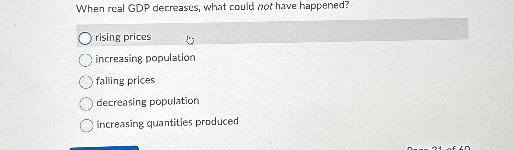 Solved When real GDP decreases, what could not have | Chegg.com