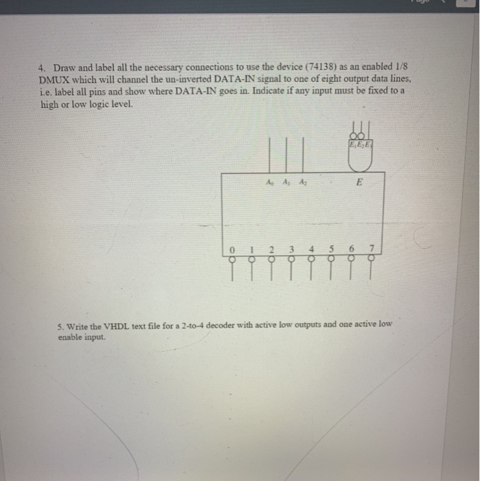 Solved Complete the timing diagram for the 2-to-4 decoder | Chegg.com