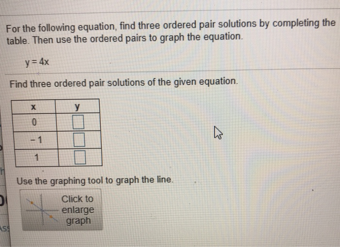 Solved For The Following Equation Find Three Ordered Pair