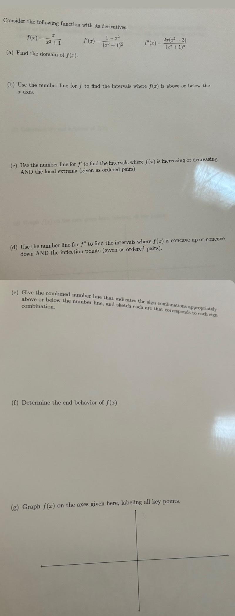 Solved Please help with these curve sketching questions | Chegg.com