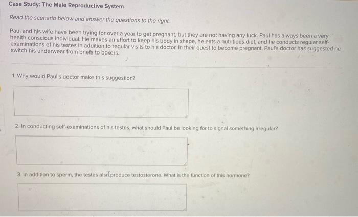 6 Case Study: The Male Reproductive System Read the | Chegg.com
