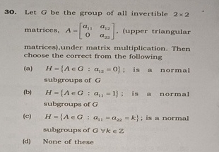 Solved Let G ﻿be the group of all invertible 2×2matrices, | Chegg.com