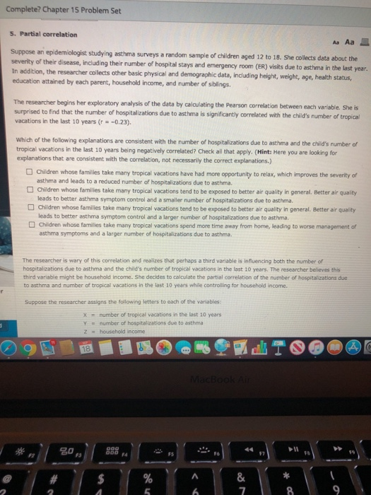Solved Complete? Chapter 15 Problem Set S. Partial | Chegg.com