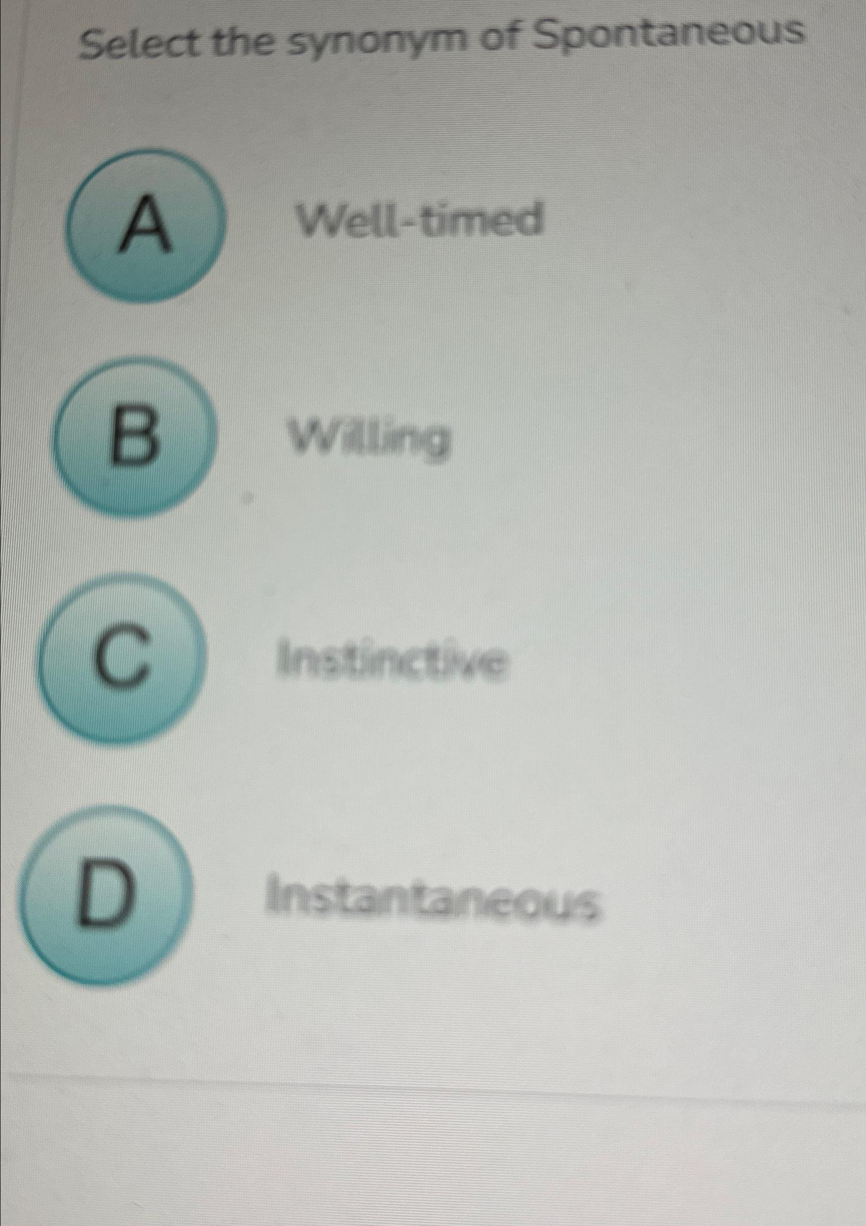 Solved Select the synonym of | Chegg.com