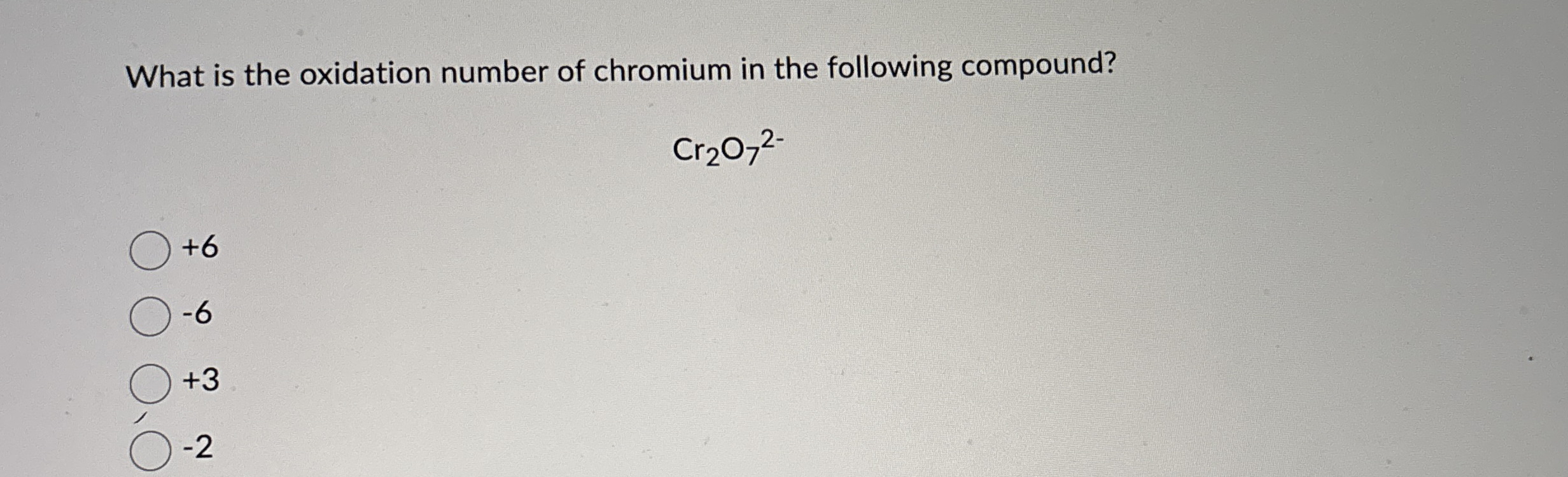Solved What is the oxidation number of chromium in the | Chegg.com
