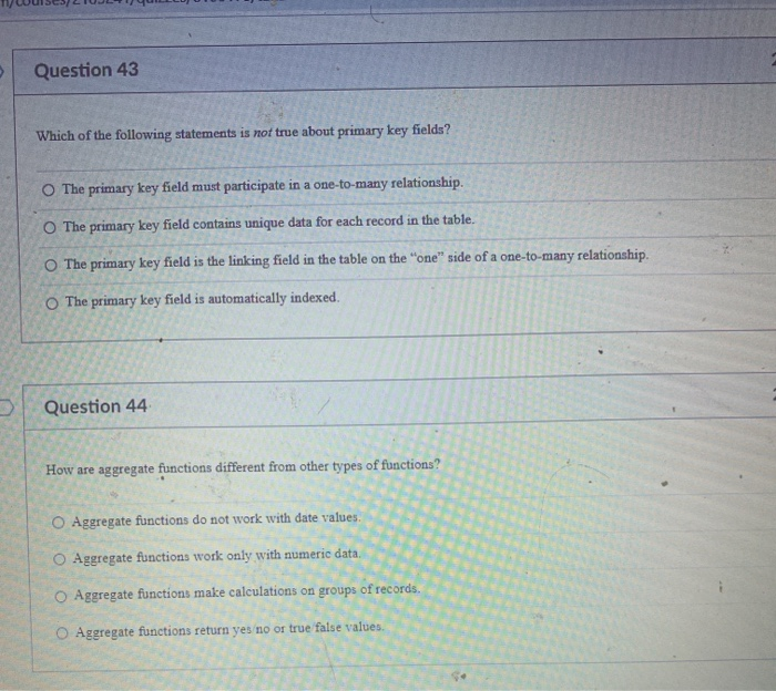 Solved Question 43 Which of the following statements is not | Chegg.com