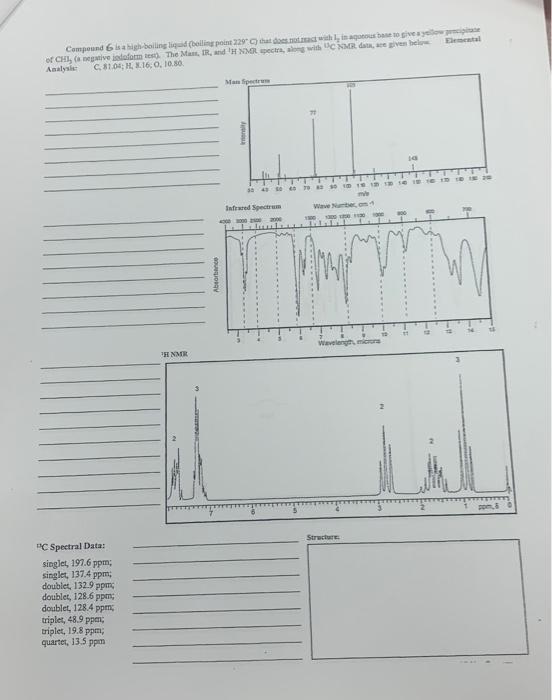 Solved molar mass: 181 g/mol−1 C,H,O,X (halogen) degree of | Chegg.com