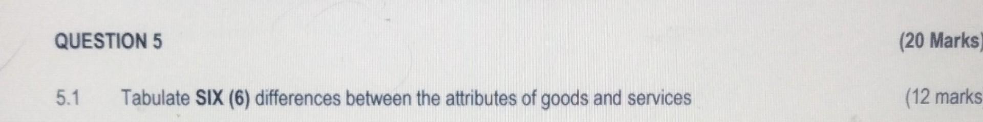 Solved QUESTION 5 5.1 Tabulate SIX (6) differences between | Chegg.com
