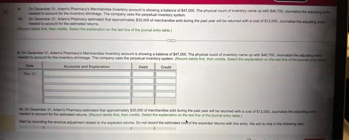 Solved neosod to eccount for the imentory shrinkage. The | Chegg.com