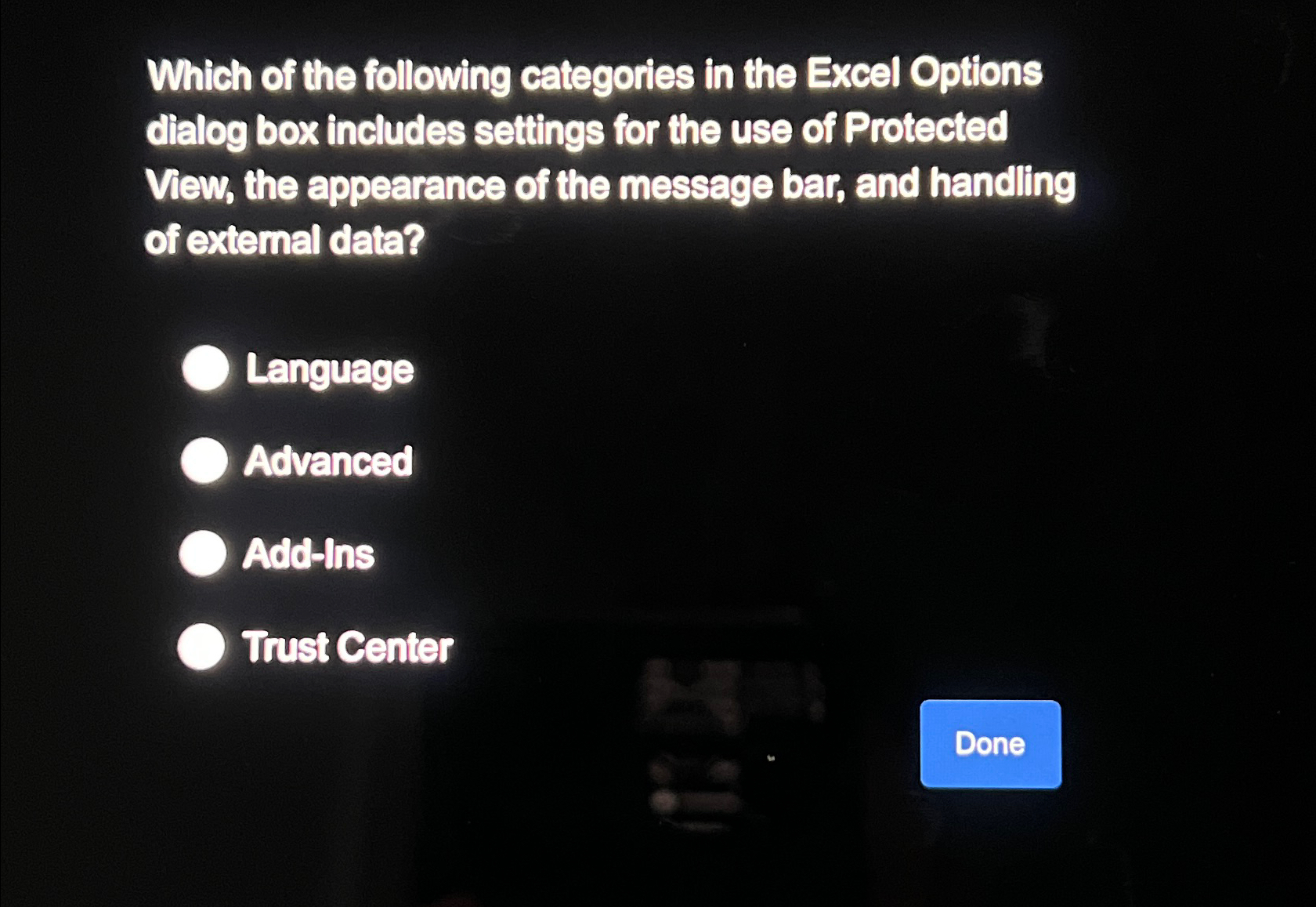 Solved Which of the following categories in the Excel | Chegg.com