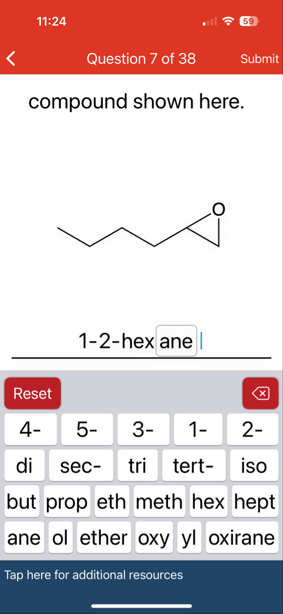 Solved It wont take 1,2 ﻿epoxyhexane. What am i doing | Chegg.com