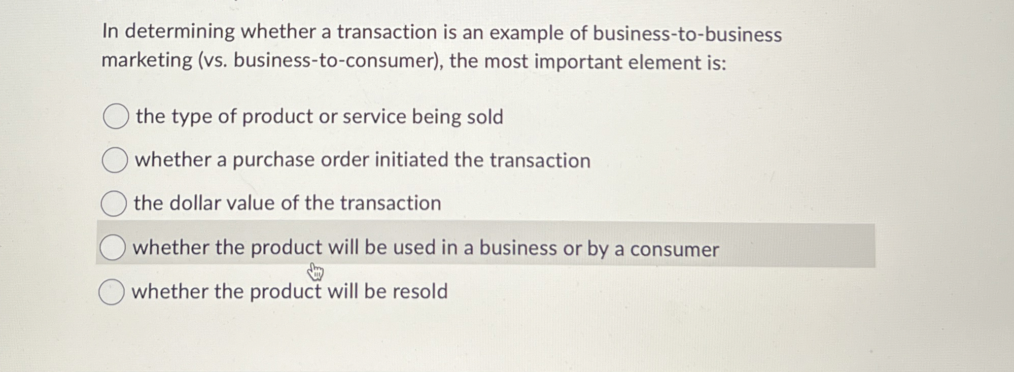 Solved In determining whether a transaction is an example of | Chegg.com
