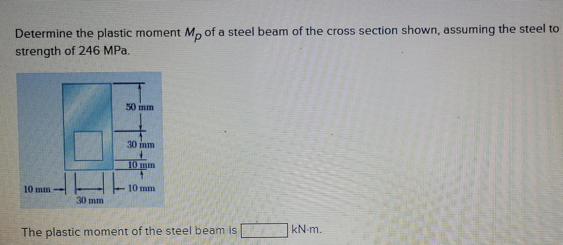 Solved Determine the plastic moment Mp of a steel beam of | Chegg.com
