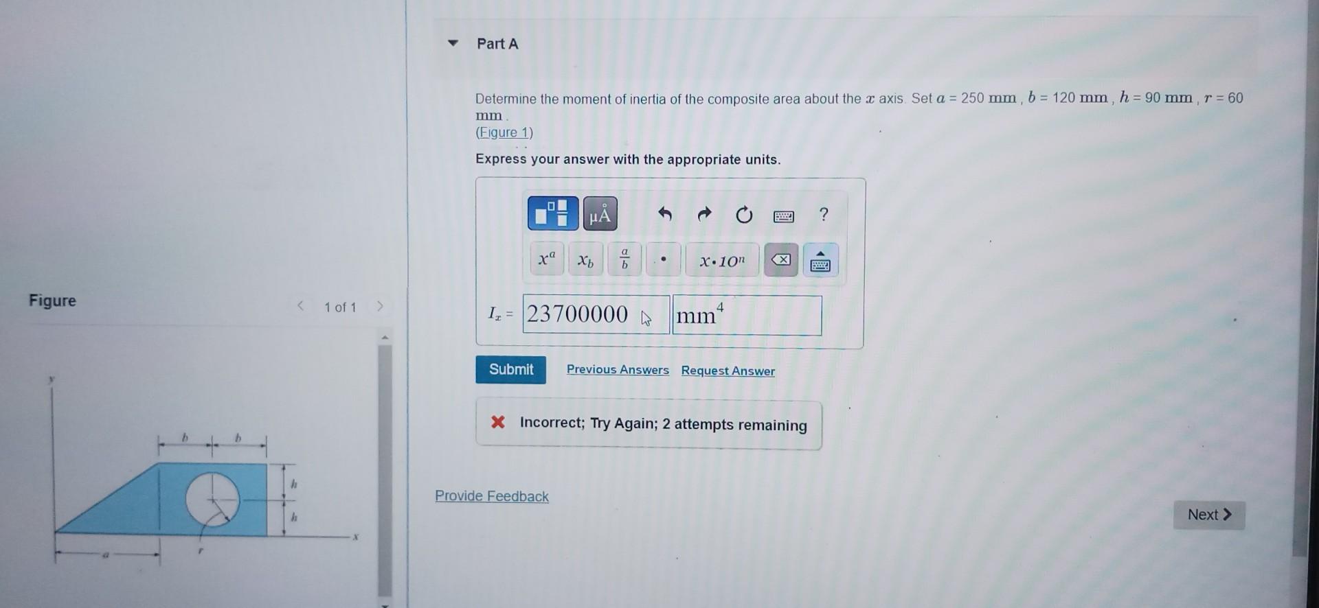 Solved Determine the moment of inertia of the composite area | Chegg.com
