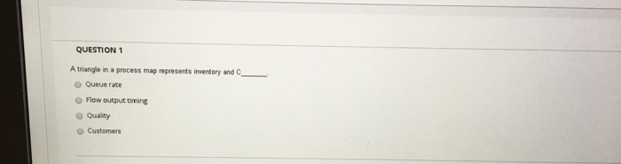 Solved QUESTION 1 A triangle in a process map represents | Chegg.com