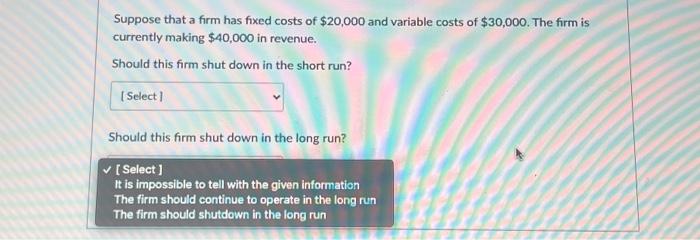 Solved Suppose that a firm has fixed costs of $20,000 and | Chegg.com