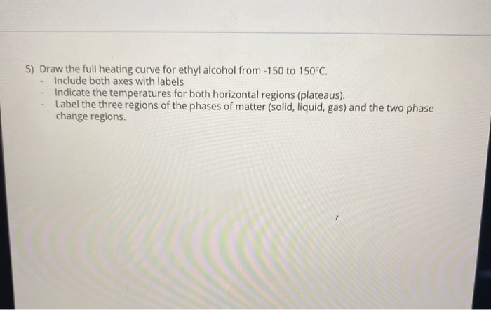 Solved 5) Draw the full heating curve for ethyl alcohol from | Chegg.com