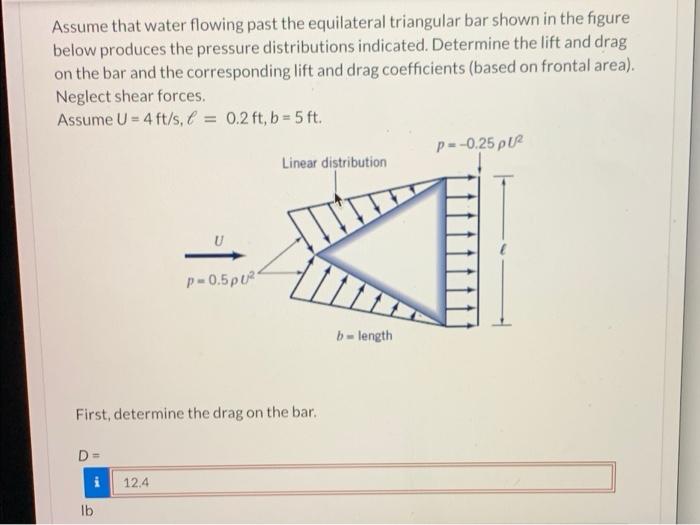 Solved Assume that water flowing past the equilateral | Chegg.com