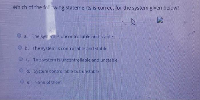 Solved Which of the following statements is correct for the | Chegg.com