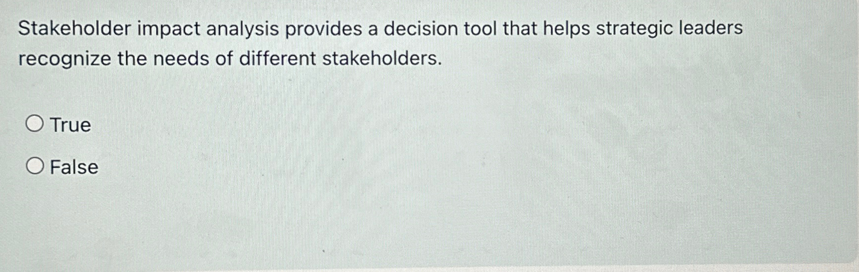 Solved Stakeholder impact analysis provides a decision tool | Chegg.com