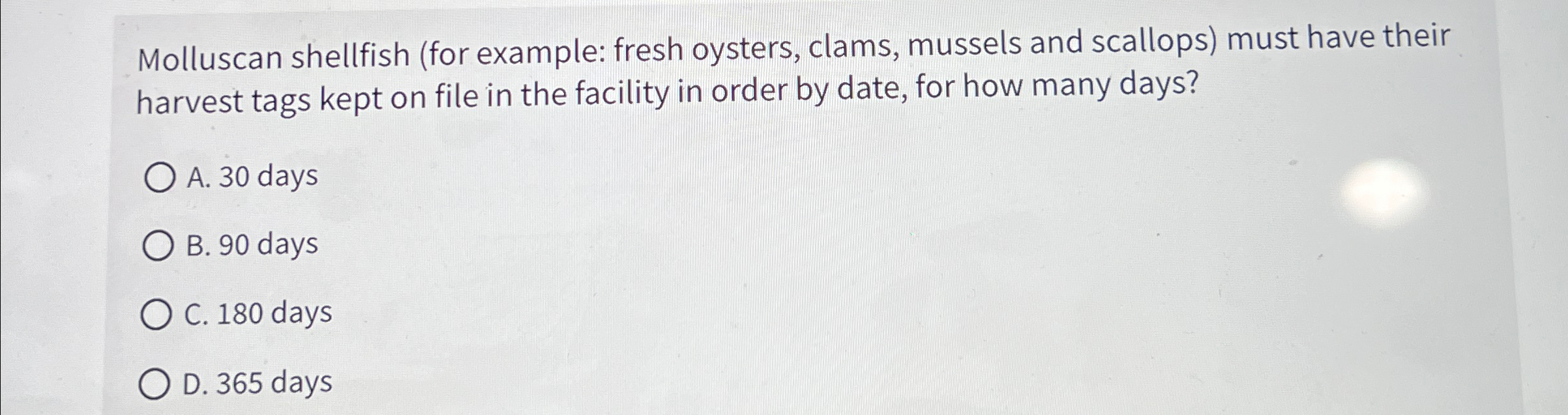 Solved Molluscan shellfish (for example: fresh oysters, | Chegg.com