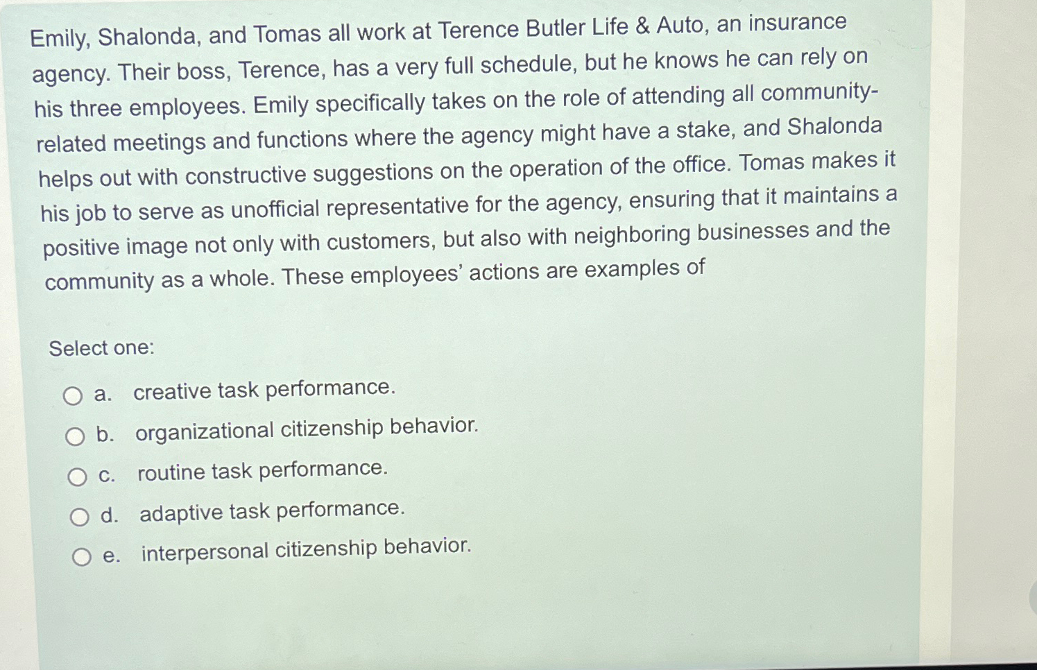 Solved Emily, Shalonda, and Tomas all work at Terence Butler | Chegg.com