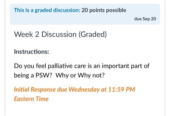 Solved This is a graded discussion: 20 points possible Week | Chegg.com