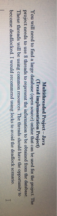 Solved Multithreaded Project - Java (Tread implementation | Chegg.com